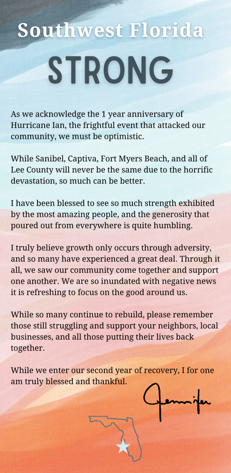 Southwest Florida Strong – Jennifer's Fort Myers